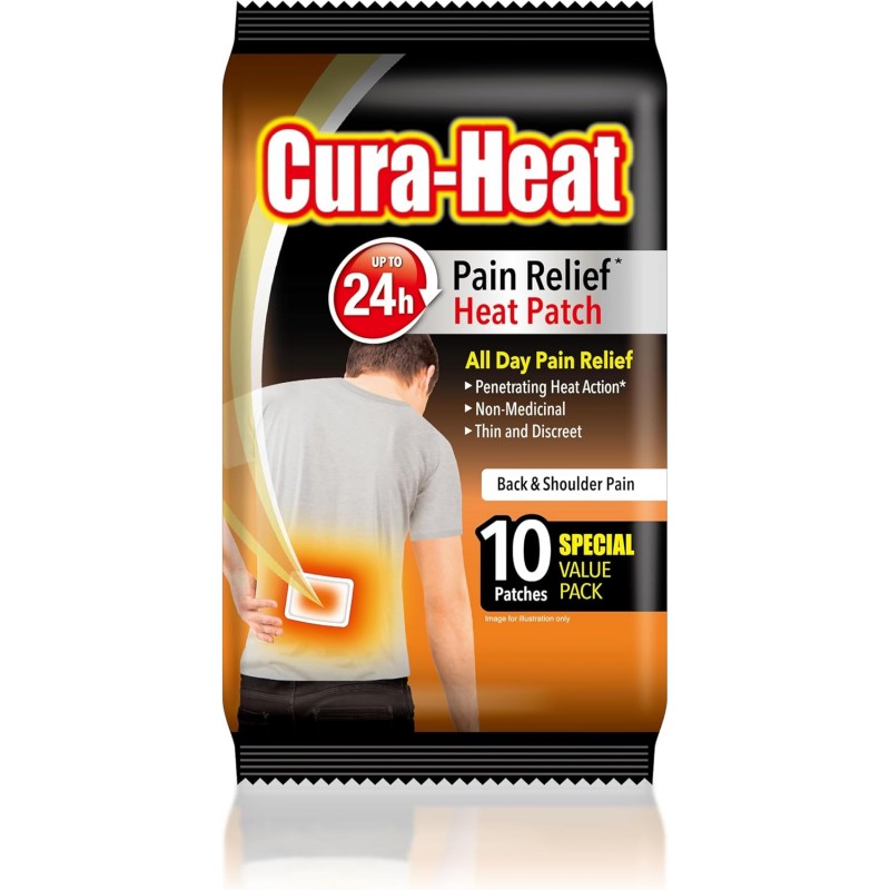 Cura-Heat Back And Shoulder Pain Heat Patch 10 Patches - Fast Track ...