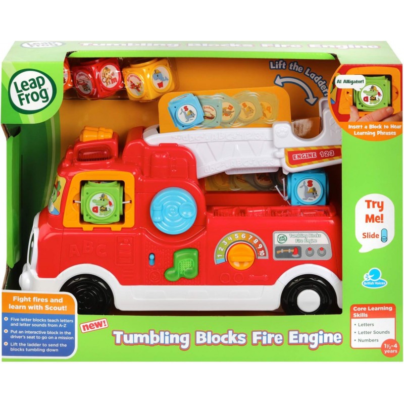 LeapFrog Tumbling Blocks Fire Engine Baby Toy, Shape Sorting And ...