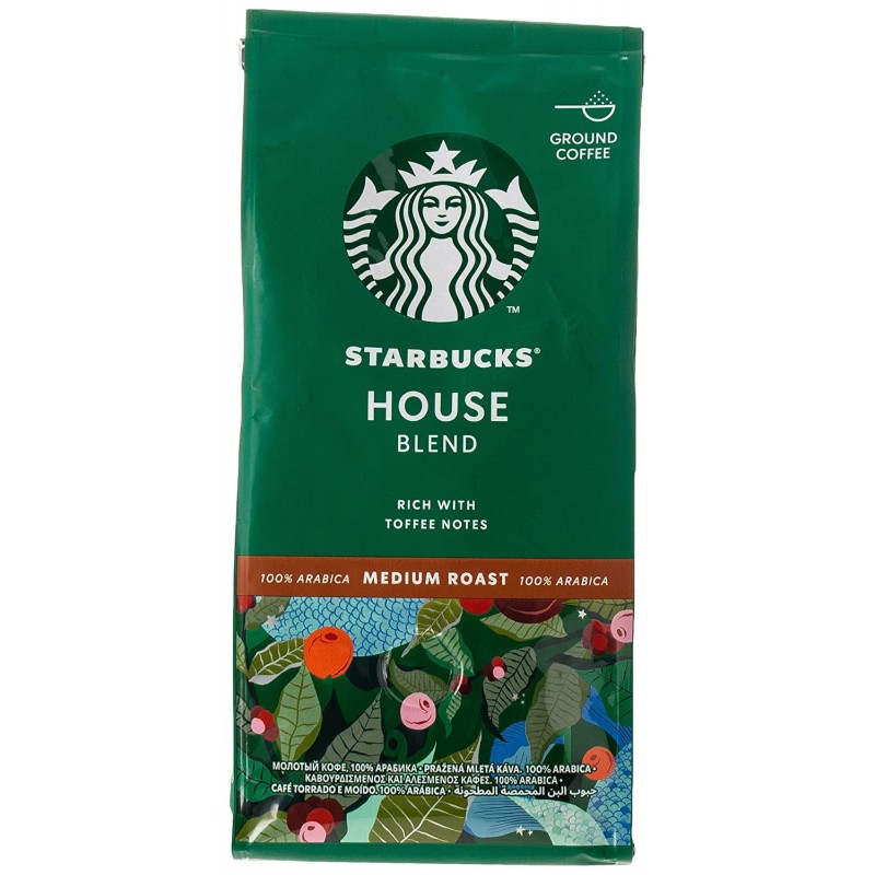 Starbucks House Blend Medium Roast Ground Coffee, 200g, Box - Fast ...